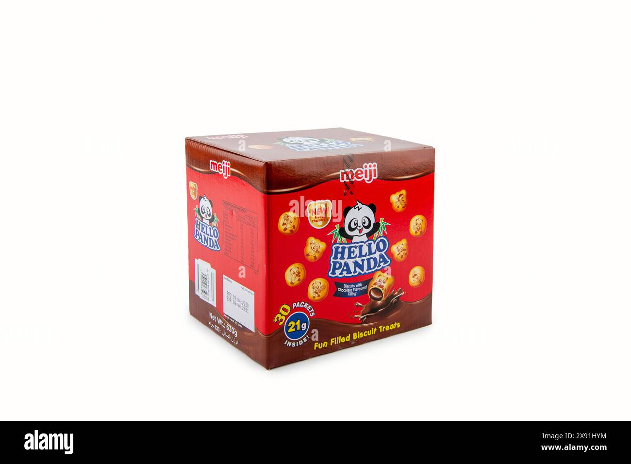 Meiji Hello Panda Chocolate Biscuit 21 g on isolated background Stock ...