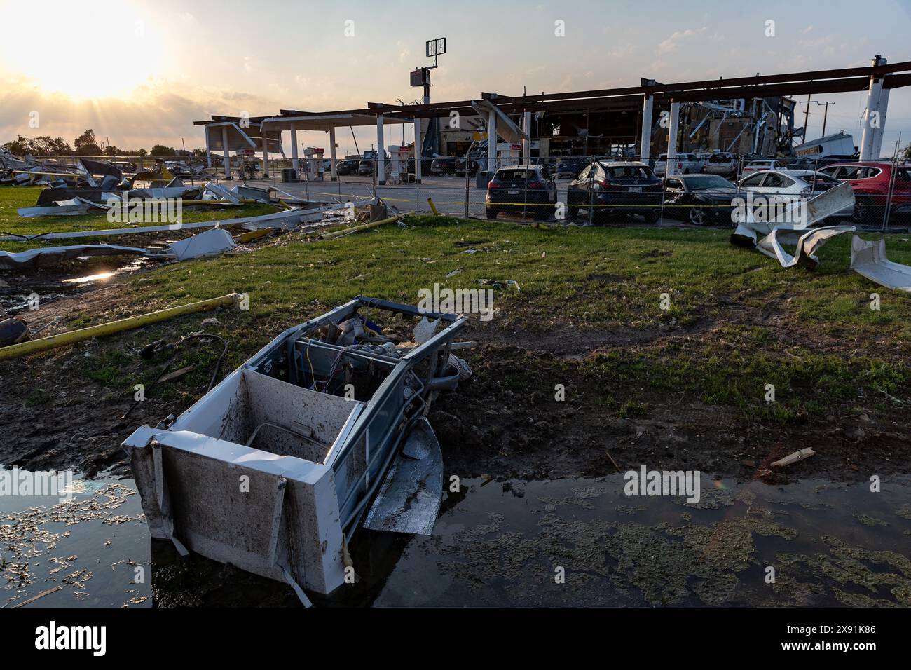 Sanger, Texas, USA. 27th May, 2024. On the night of May 25th, an EF-3 ...