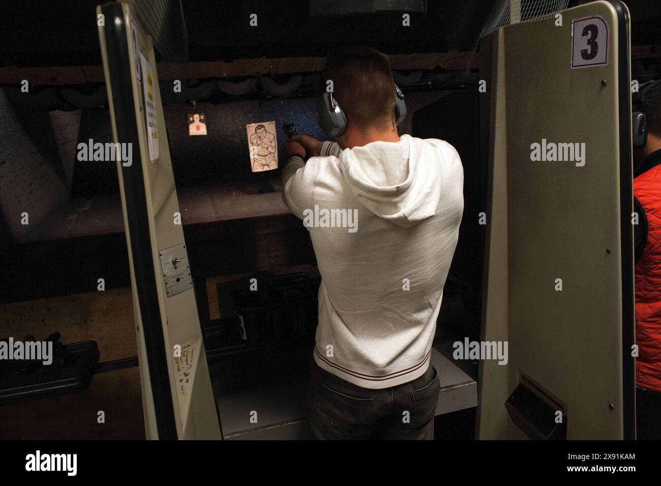 Los Angeles gun club downtown Los Angeles, several hundred hand guns ...