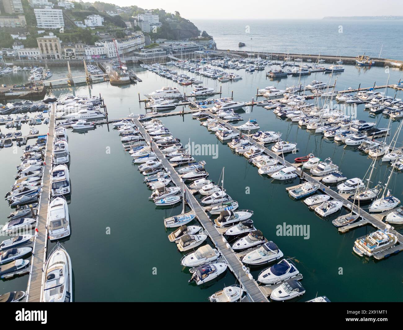 Aerial View of Torquay Marina and Harbour in Torbay, the English ...