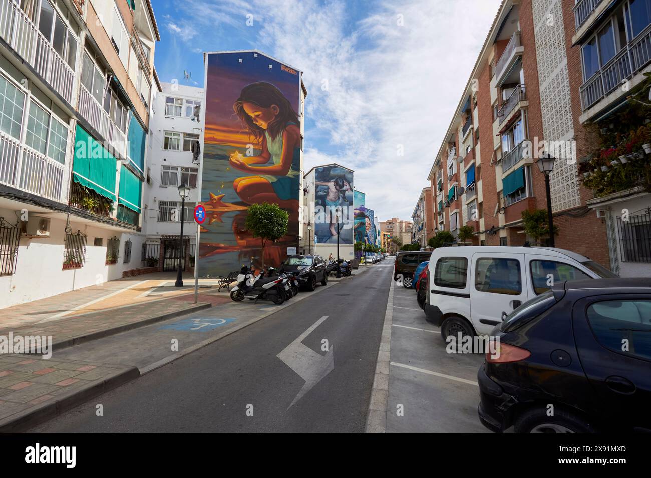 Mural paintings on the facades of residential poor urban area in ...