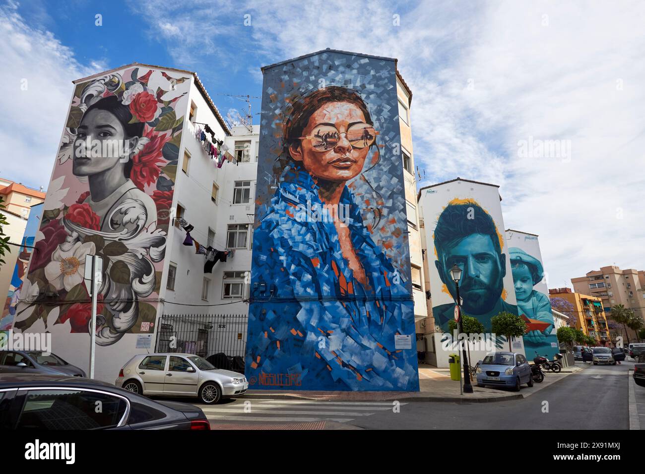 Mural paintings on the facades of residential poor urban area in ...