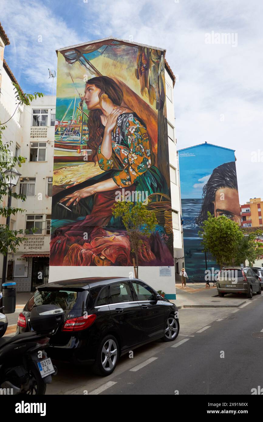 Mural paintings on the facades of residential poor urban area in ...
