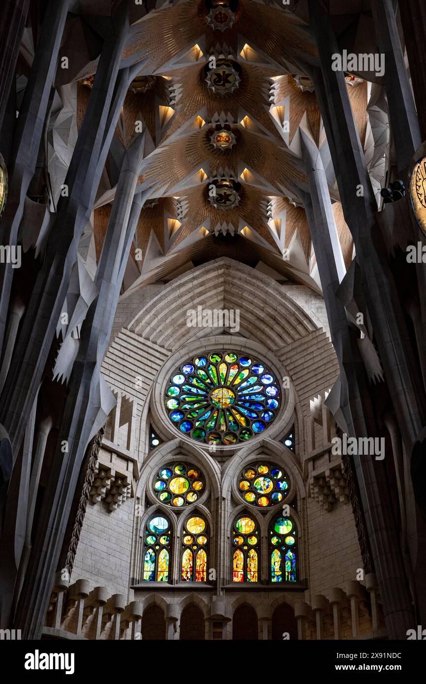 Sagrada Familia, a church, basilica, designed by Antonio Gaudi, in ...