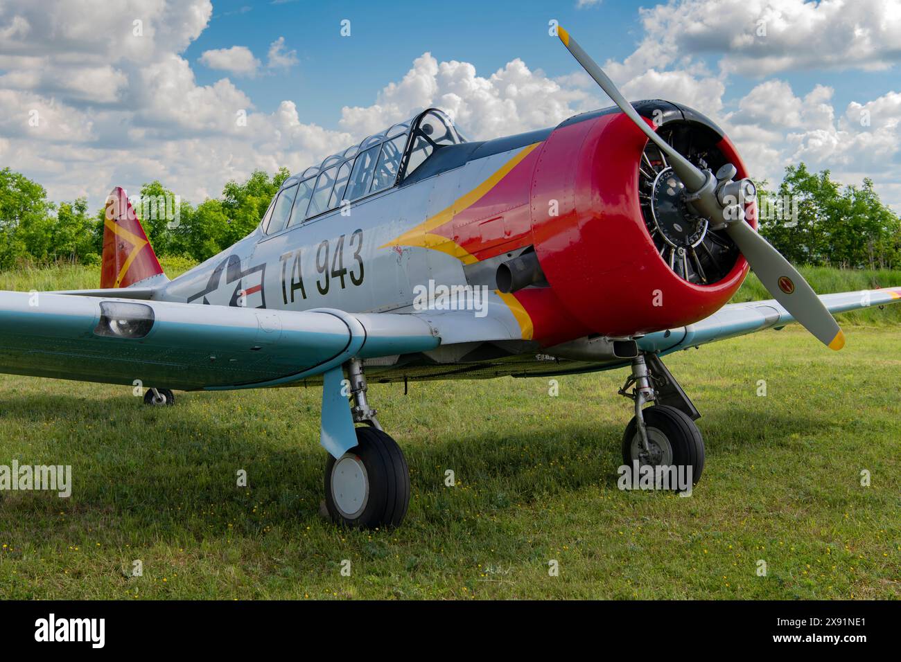 North American T-6 Texan at Le Temps Des Helices Air Show 2024 in La ...