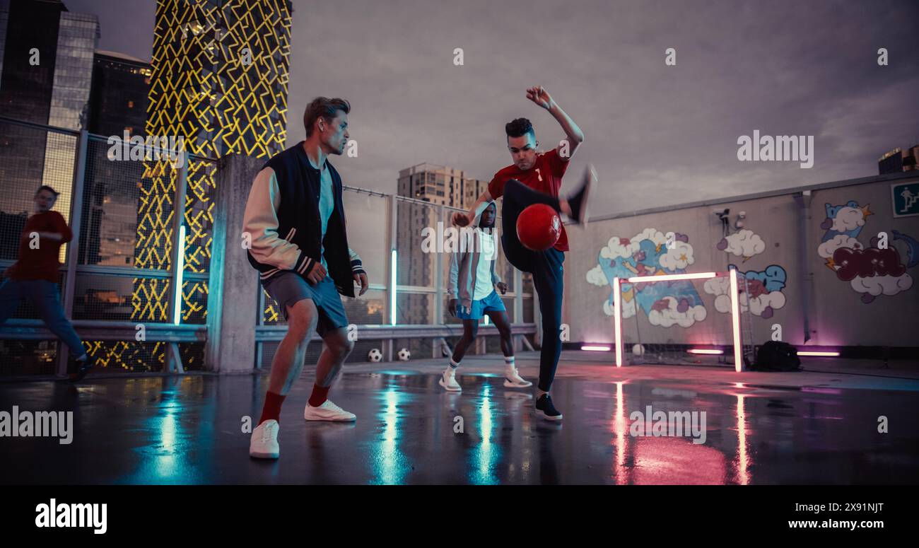 Diverse friends play soccer hi-res stock photography and images - Alamy