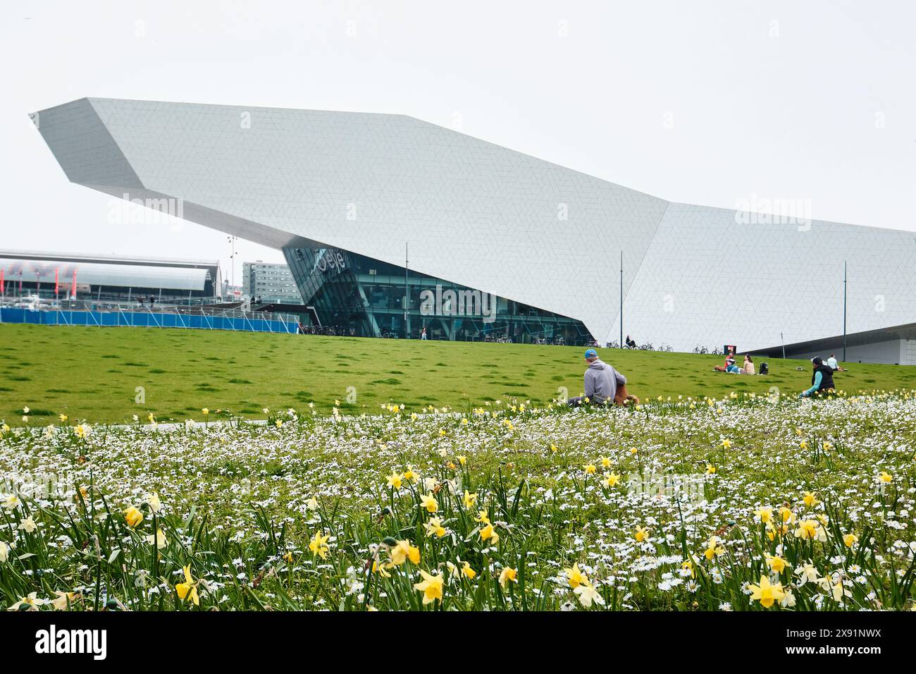 Netherlands, Amsterdam - April 10, 2024: The futuristic building shape ...