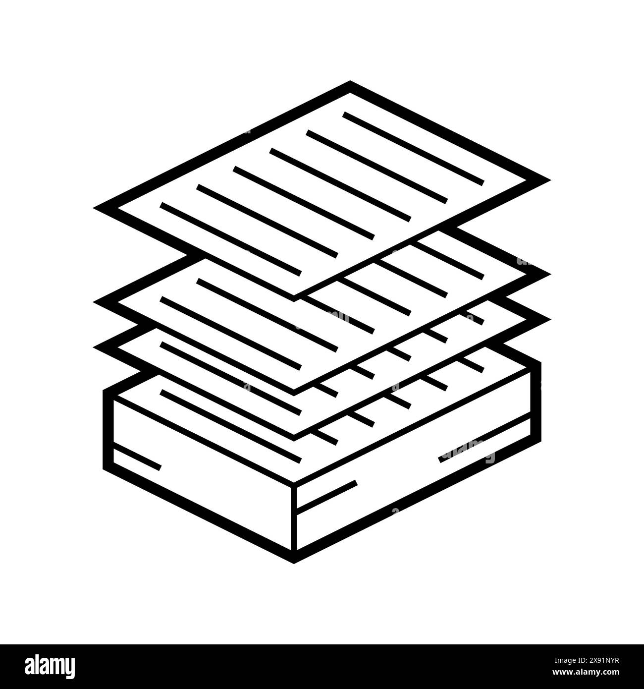 Stack of paper icon in isometry. Image for website, app, logo, UI ...