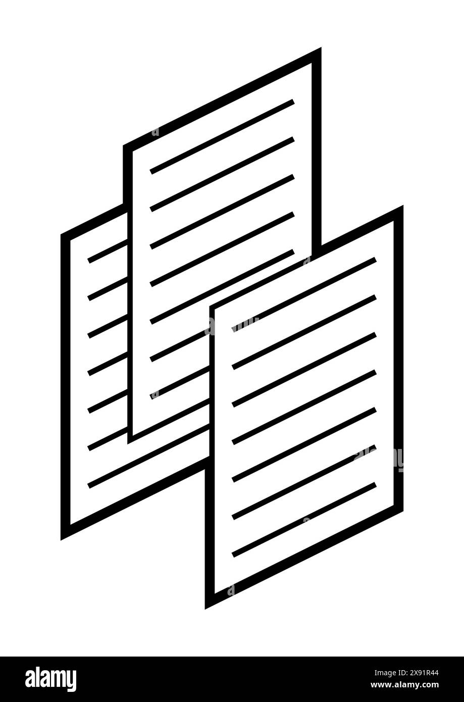 Sheets of paper icon in isometry. Image for website, app, logo, UI ...