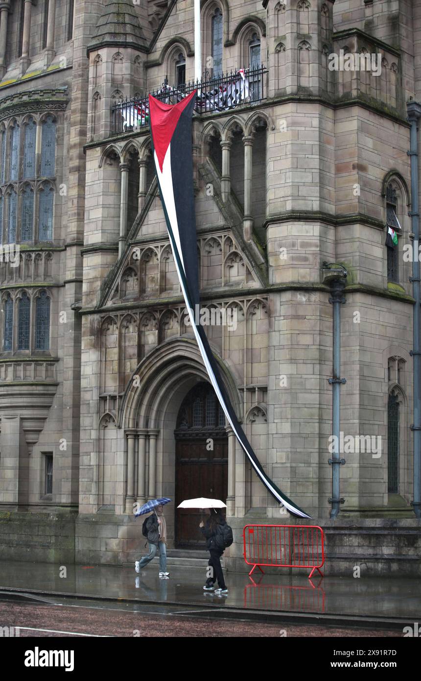 The students occupying and barricading at Whitworth Hal drop a huge ...