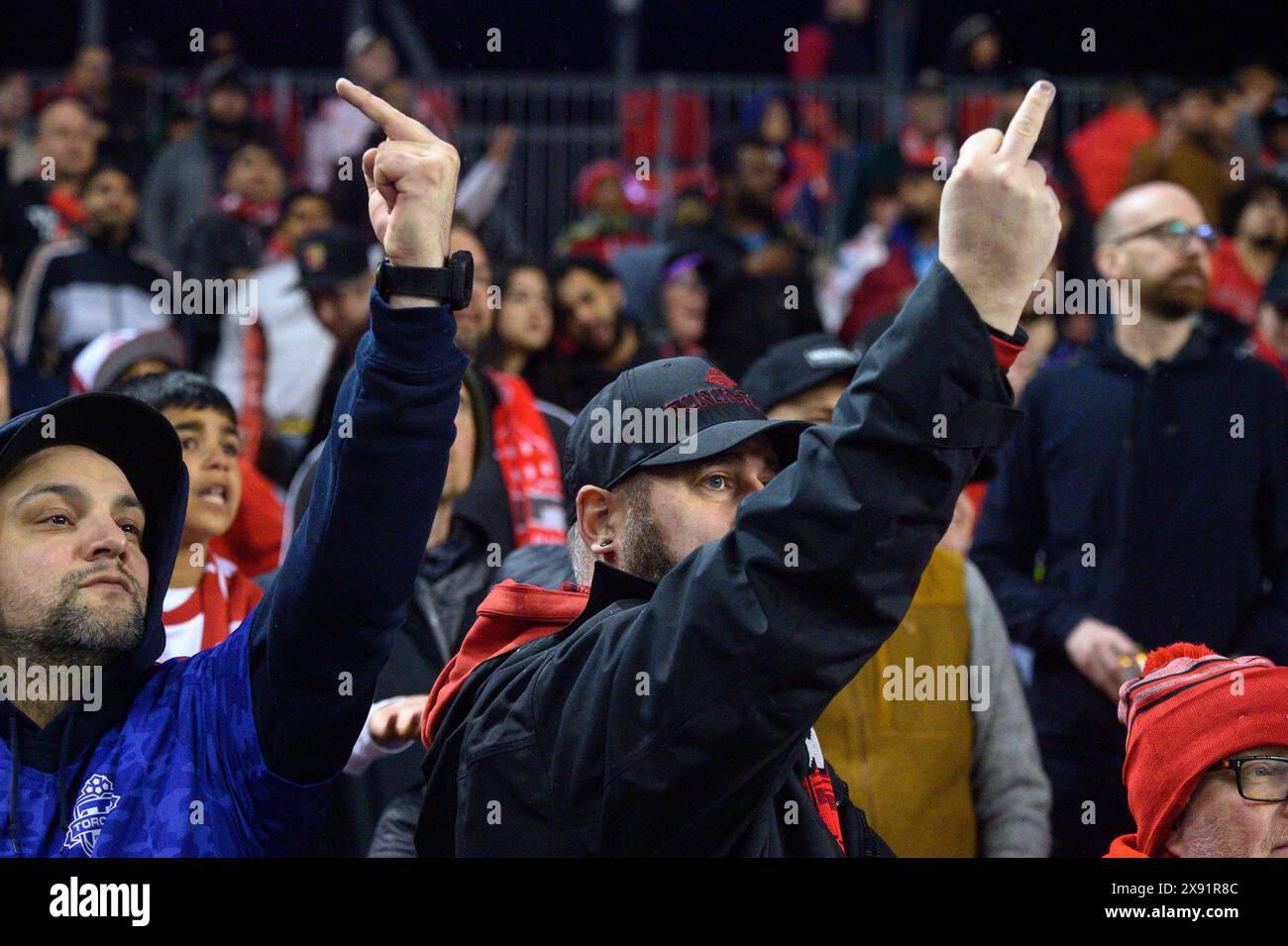 Toronto, ON, Canada - May 11, 2024: Fans show middle finger to New York ...