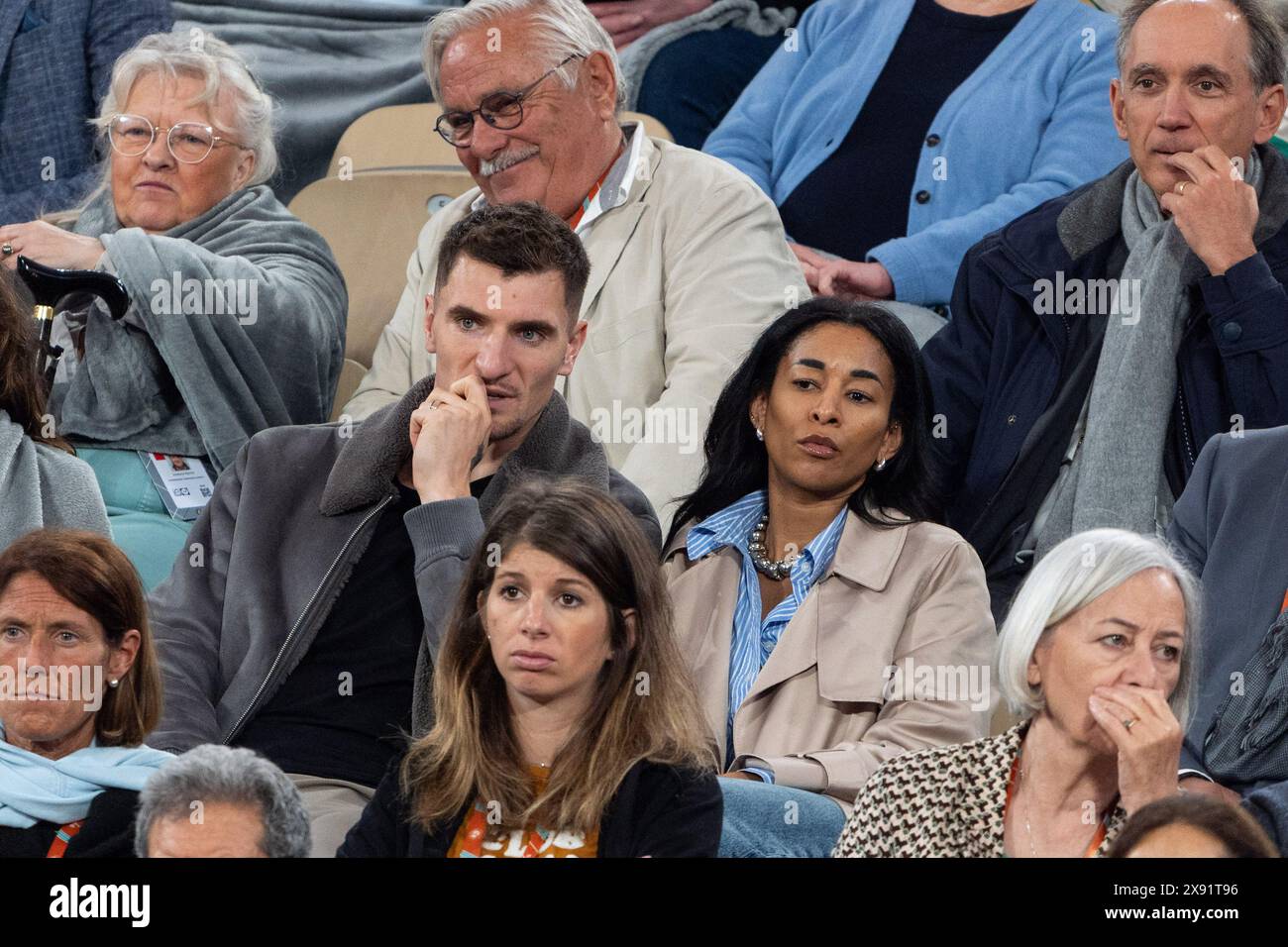 Paris, France. 28th May, 2024. Thomas Meunier and Girlfriend deborah ...