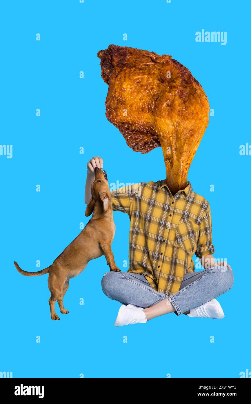 Collage artwork 3d picture of funny unknown unusual weird guy no face ...