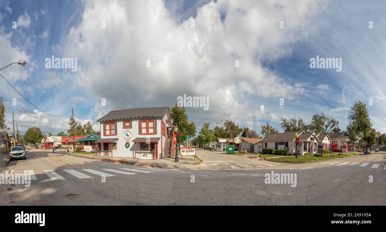 Spring, USA - November 9, 2023: Historic vintage building, street at ...