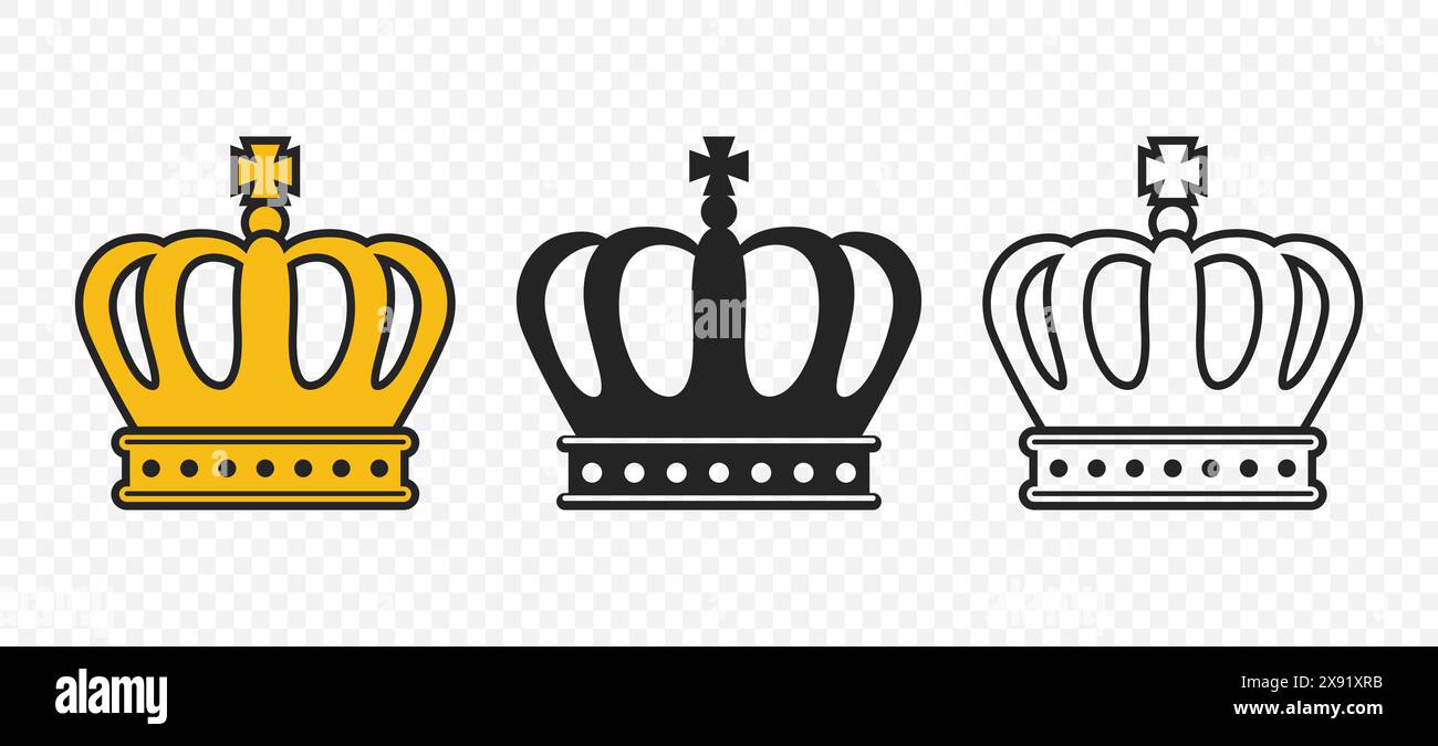 Crowns. Vector Crown Icon Set. Collection of Crown Symbols Stock Vector ...