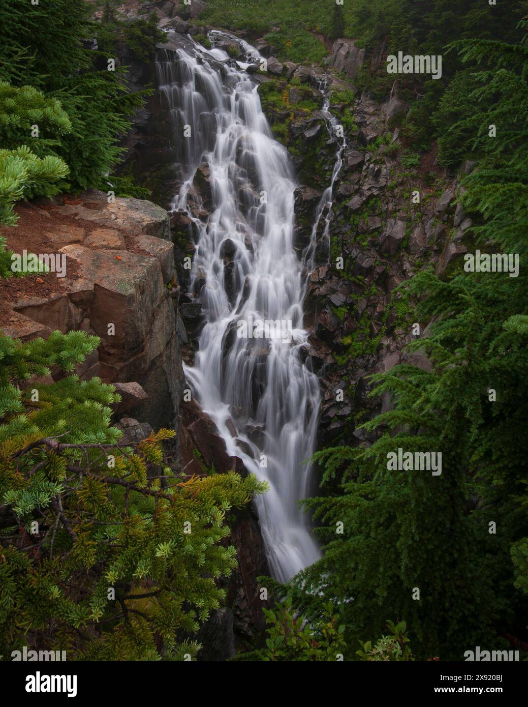 Myrtle Falls in Mount Rainier National Park, Washington. Mount Rainier ...