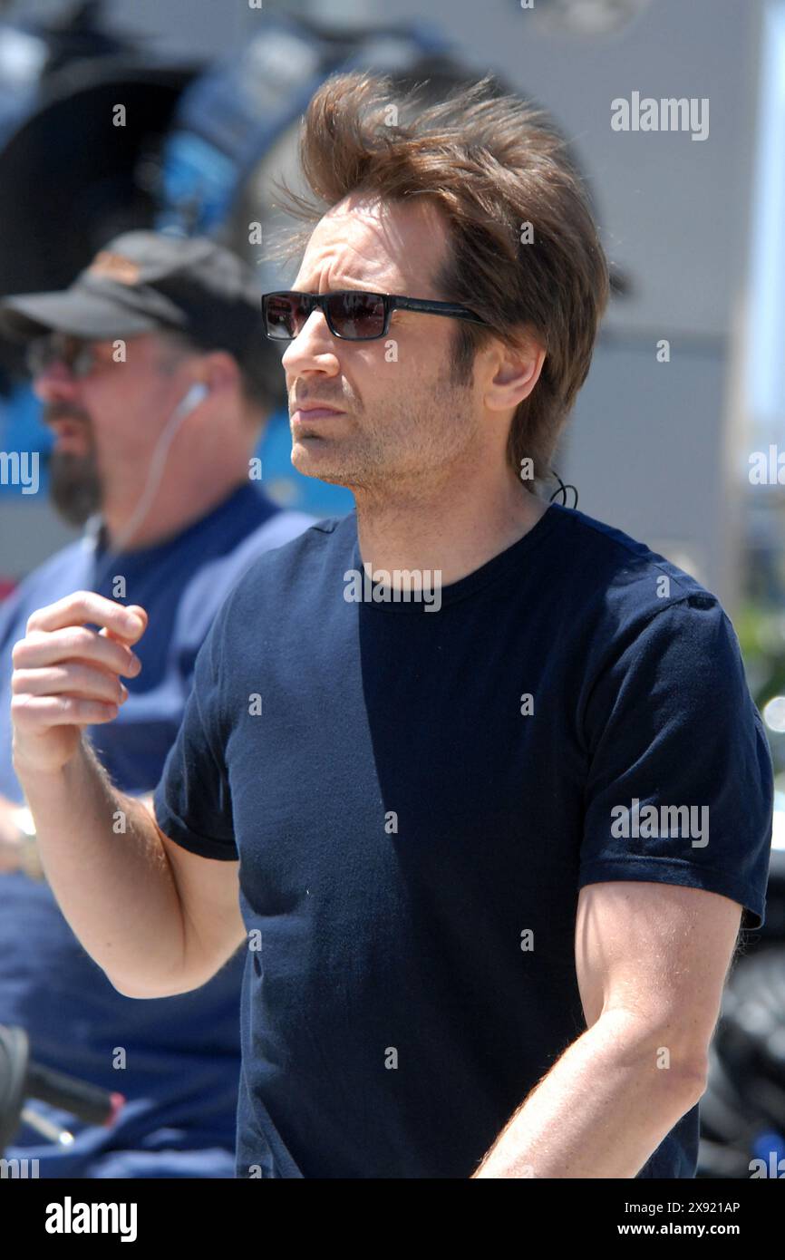 David Duchovny and Evan Handler in thr set of Californication in Venice ,California Stock Photo ...