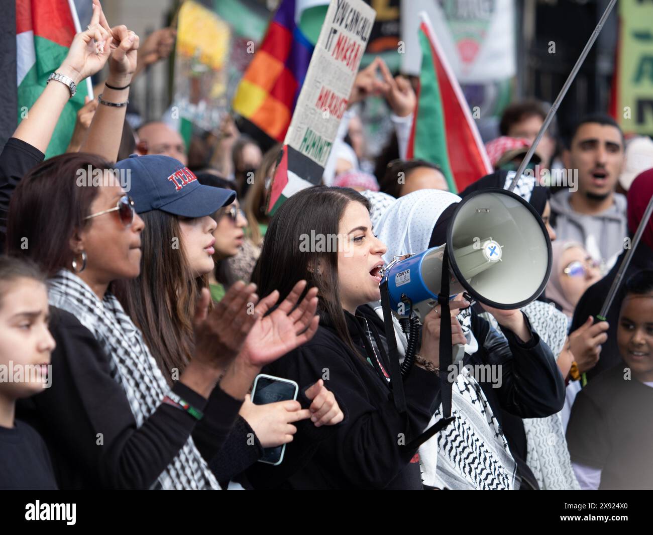 Emergency Pro-Palestine Demonstration for Rafah, Whitehall, London, UK ...