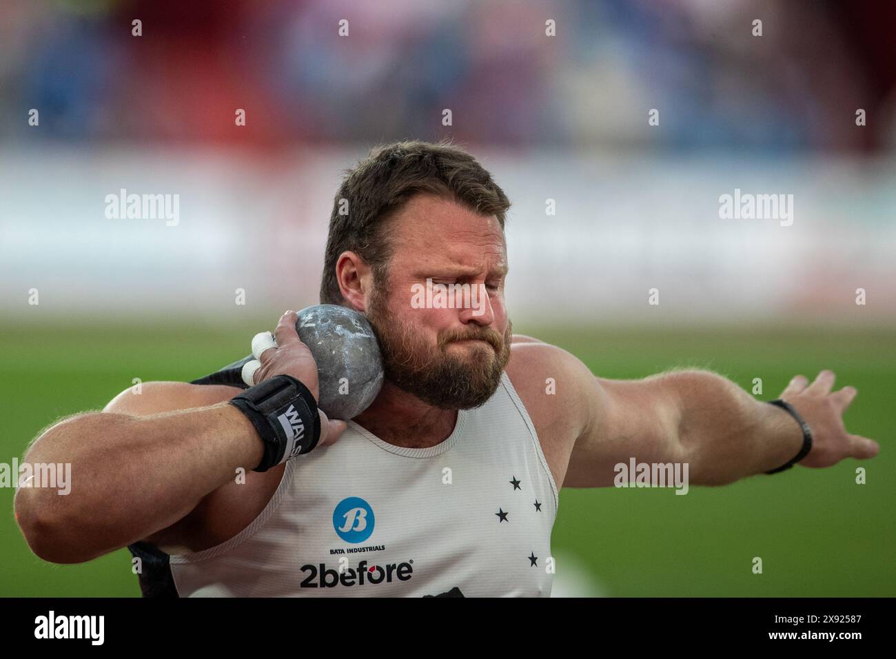 Ostrava, Czech Republic. 28th May, 2024. Shot putter Tom Walsh from New ...