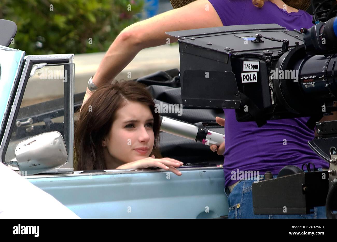 Actress Emma Roberts during the movie set of "Valentine's Day" in Los ...