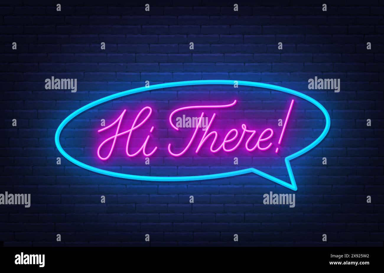 Hi There Neon Text on brick wall background Stock Vector Image & Art ...
