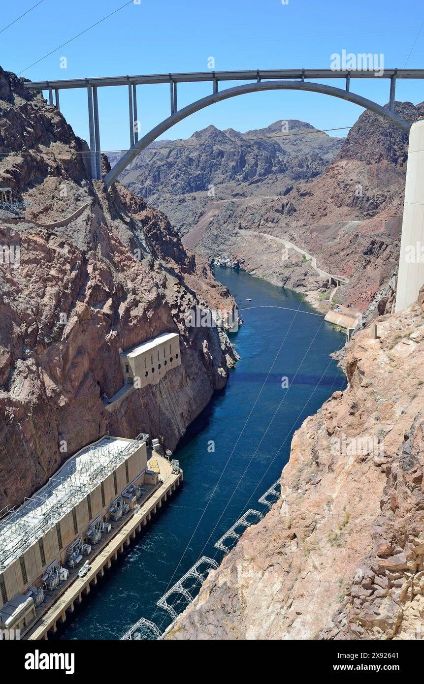 Hoover Dam Bypass Bridge in Black Canyon of the Colorado River, Nevada ...
