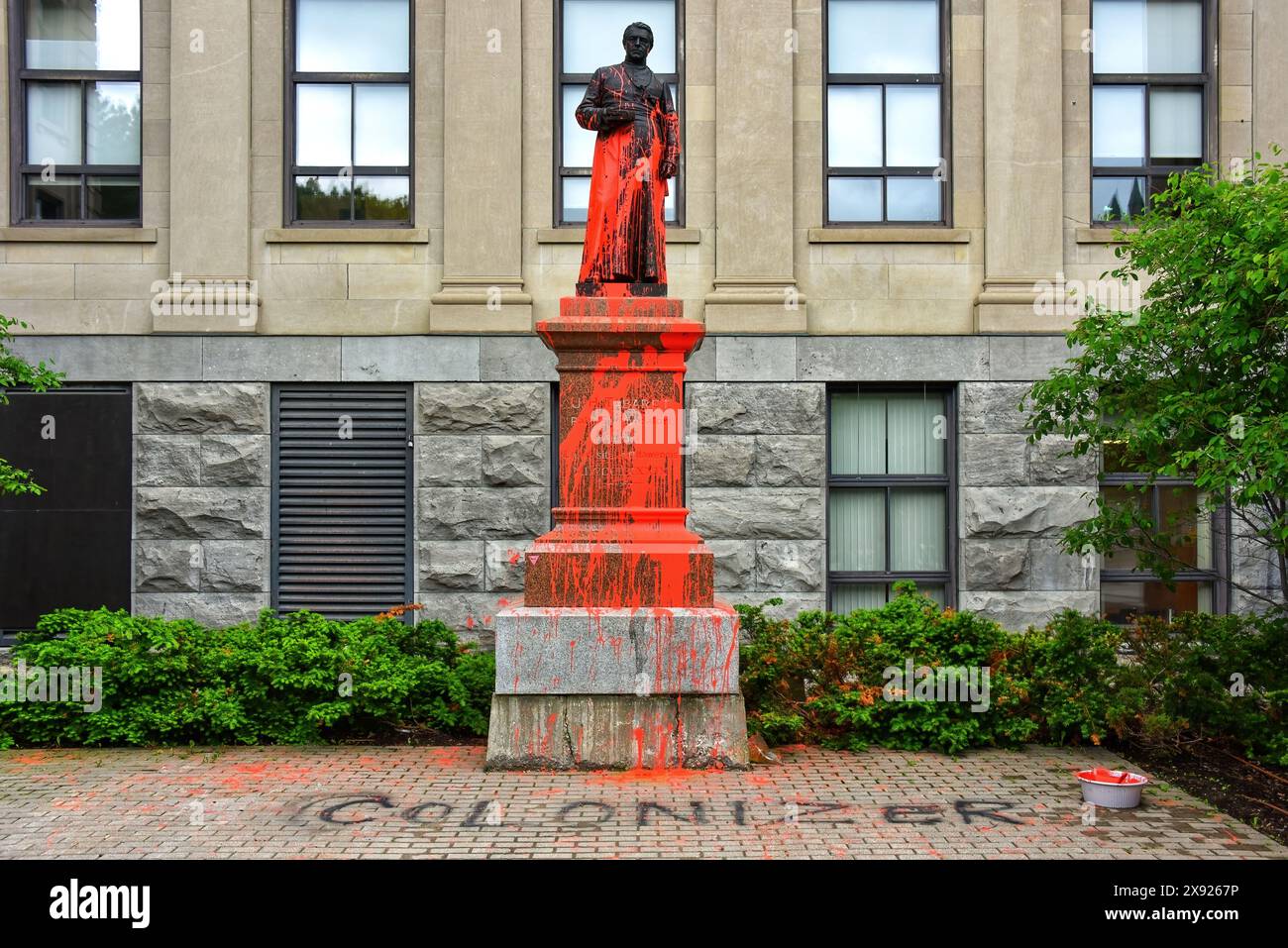 Ottawa, Canada - May 28, 2024: Statue of J.H. Tabaret at the University ...