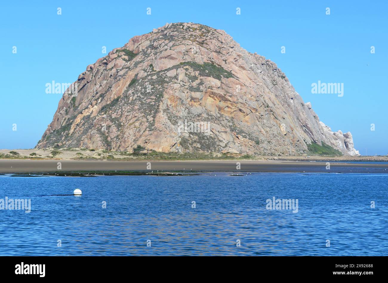 Bright Blue Pacific Ocean, Whale Watching Boat and Morro Rock, Morro ...
