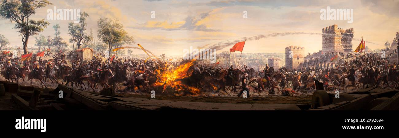 Istanbul, Turkey - 19 April, 2022: Panorama Museum 1453. Fall of ...