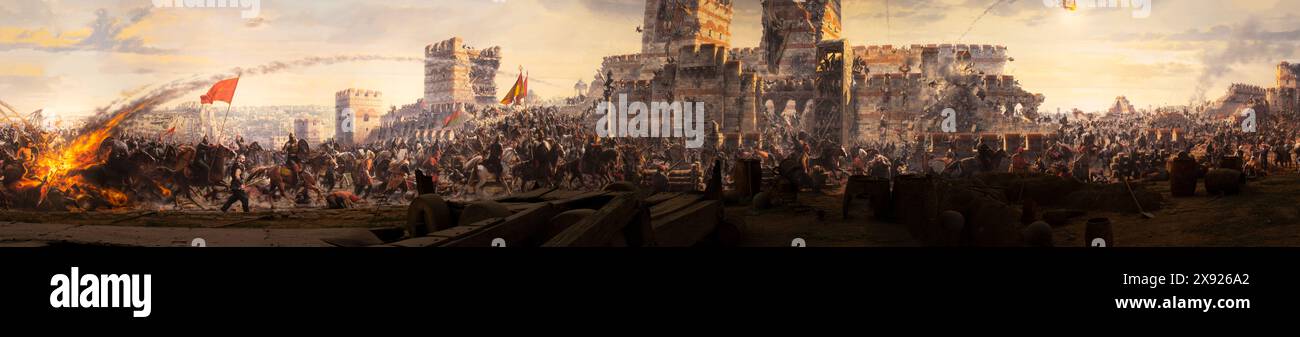 Istanbul, Turkey - 19 April, 2022: Panorama Museum 1453. Fall of ...