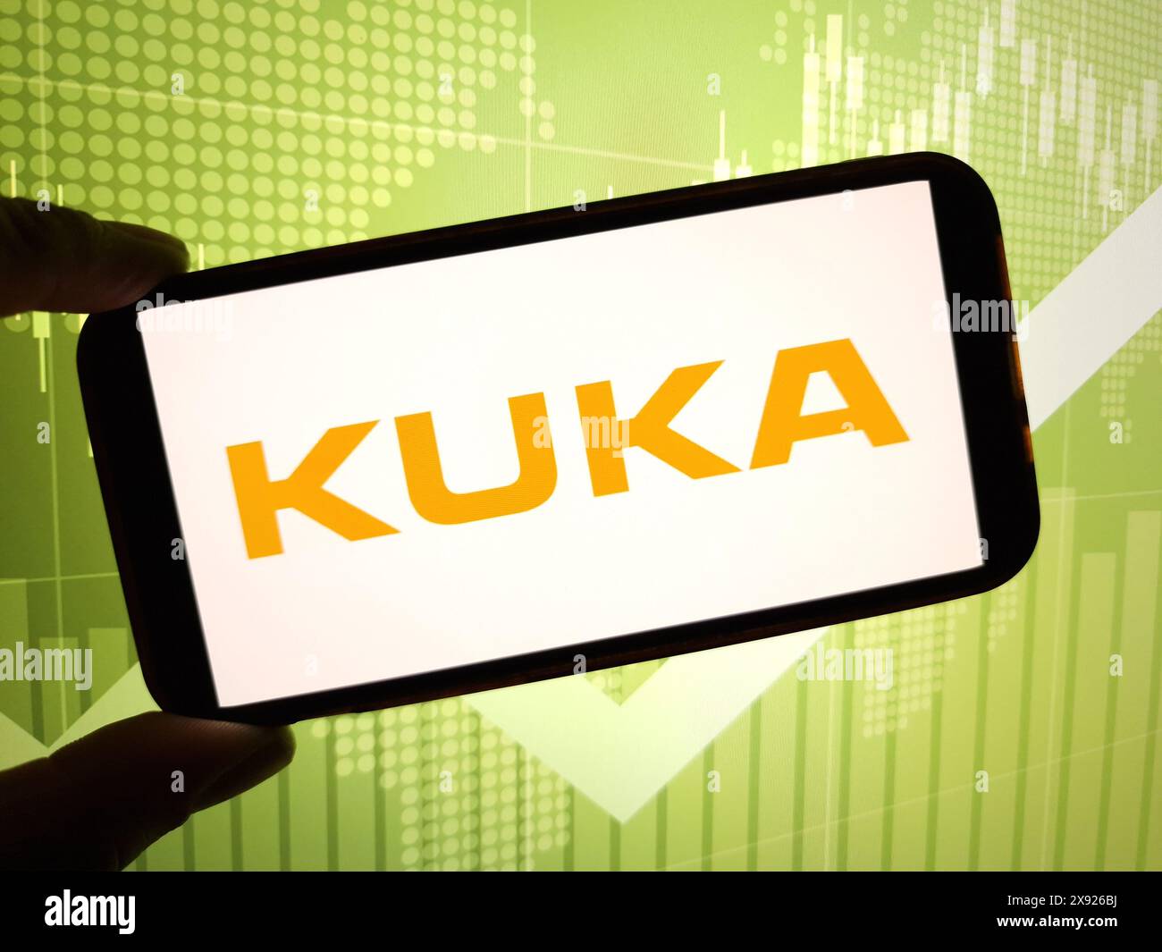 Konskie, Poland - May 27, 2024: Kuka company logo displayed on mobile ...