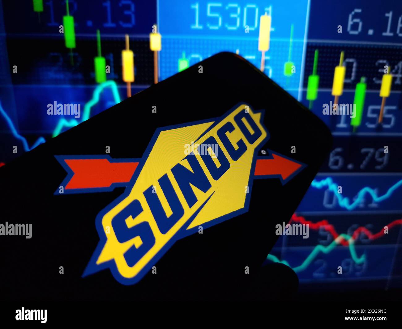 Konskie, Poland - May 27, 2024: Sunoco company logo displayed on mobile phone Stock Photo - Alamy