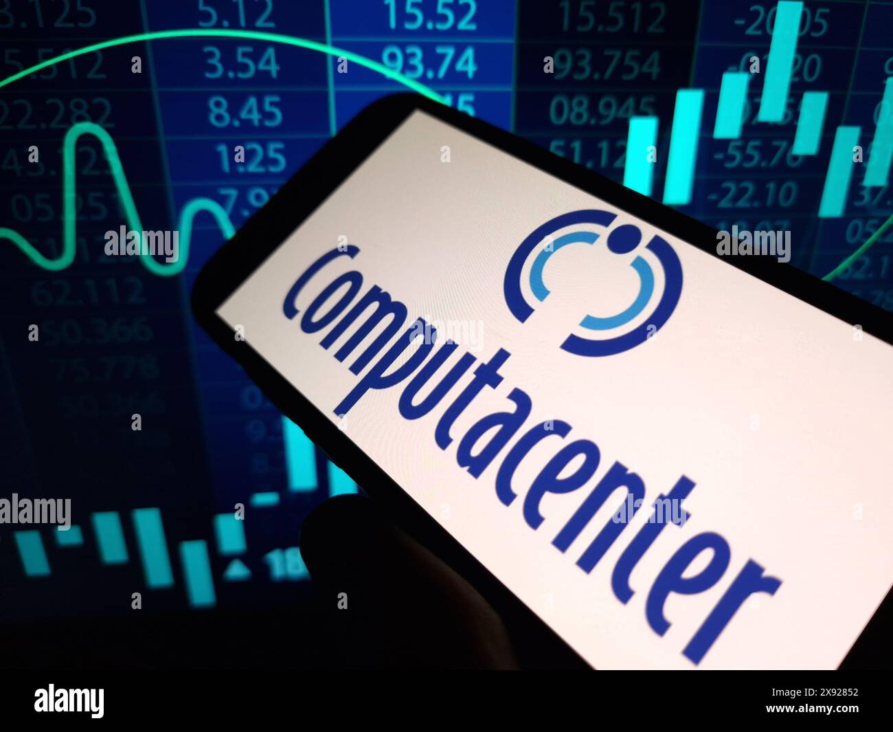 Konskie, Poland - May 27, 2024: Computacenter company logo displayed on ...