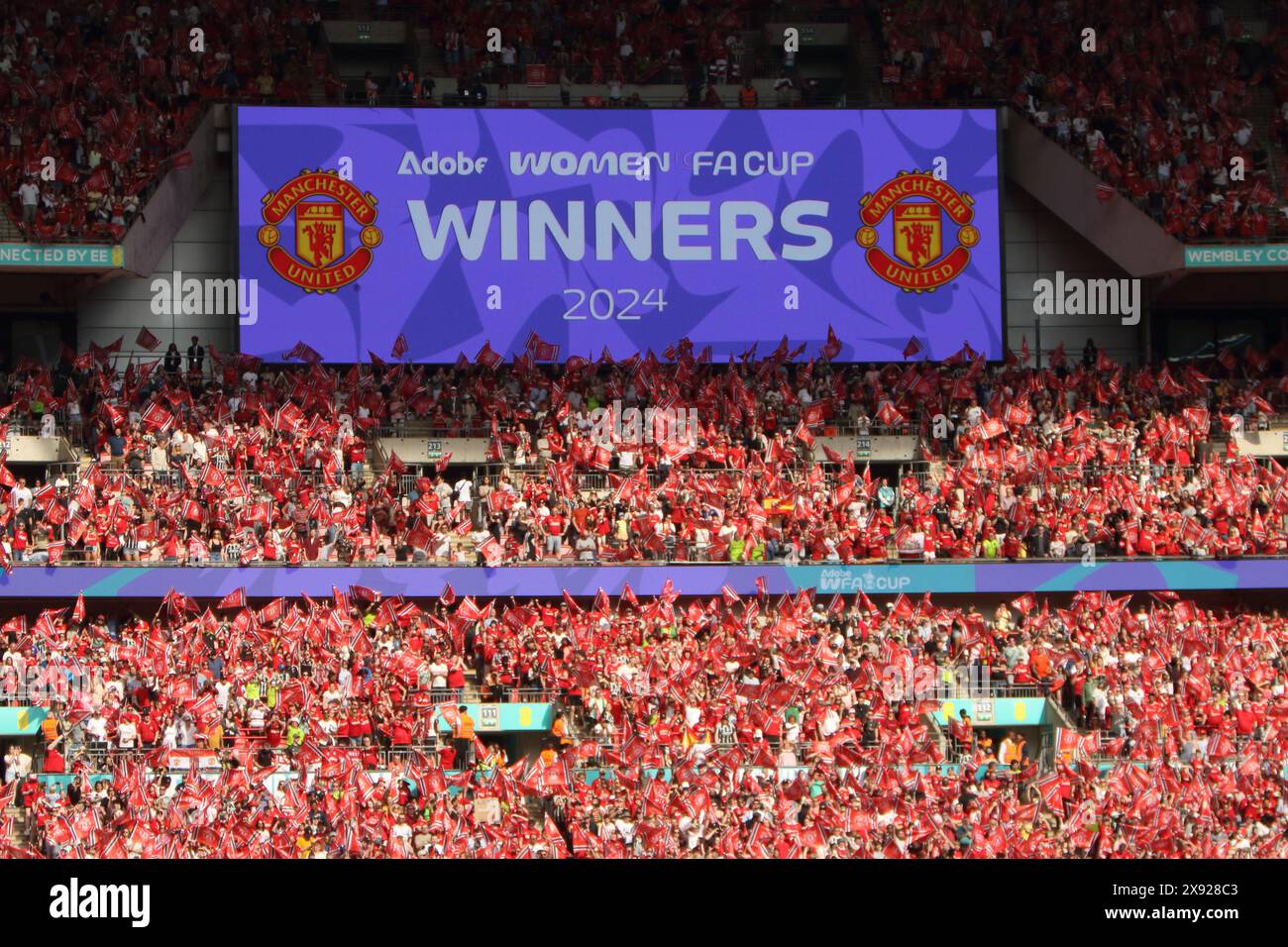 Big screen winners Adobe FA Women's Cup final, Manchester United Women ...