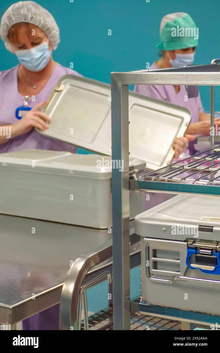 Sorting and preparation for the return of sterilized surgical equipment ...