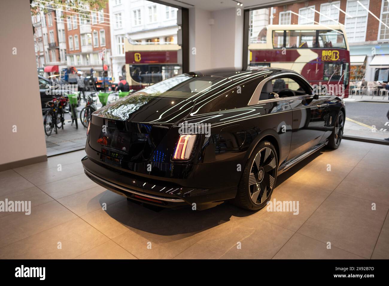 British black luxury limousine Rolls-Royce Phantom VIII with four-wheel ...