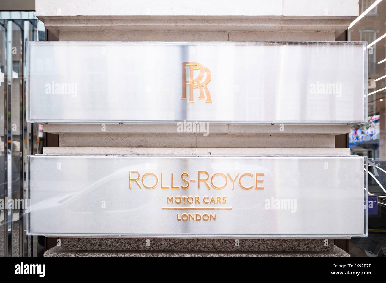 Rolls-Royce Advertising logo, banner, car dealership building, British ...