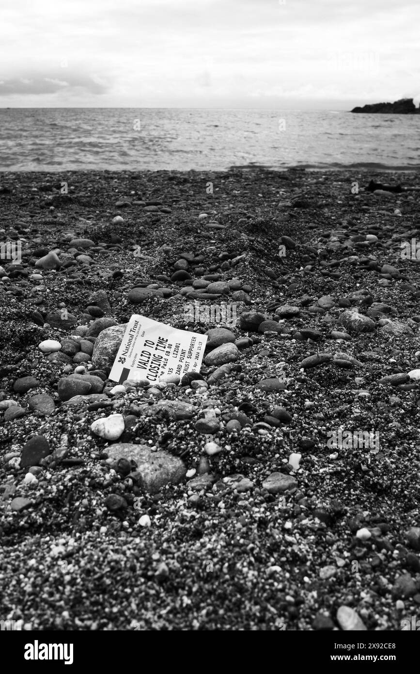 Not the Lizard Point car park. Discarded National Trust car park ticket ...