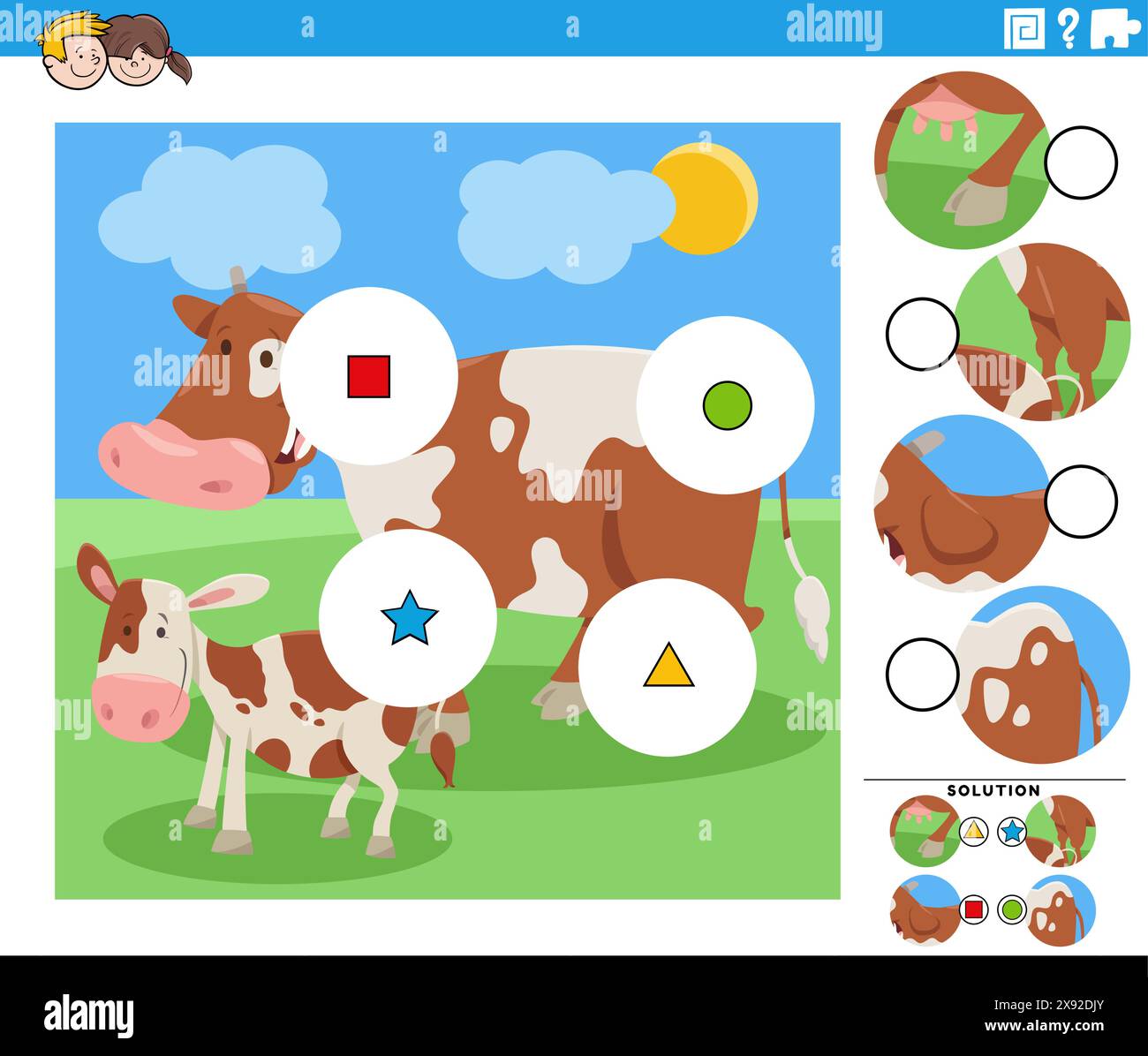 Baby calf cow Stock Vector Images - Alamy