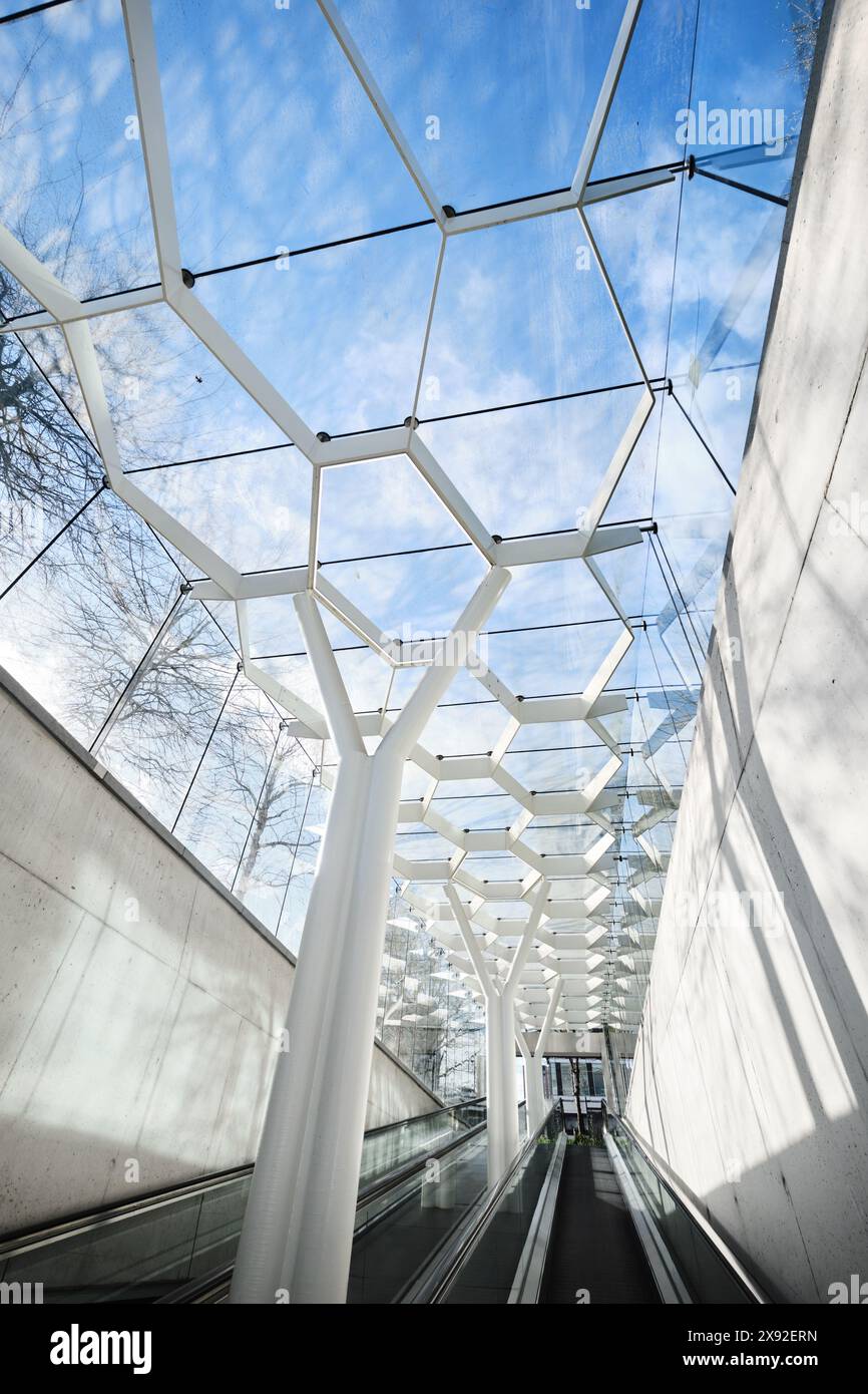 Netherlands, Amsterdam - April 10, 2024: Escalator ramp and entrance ...