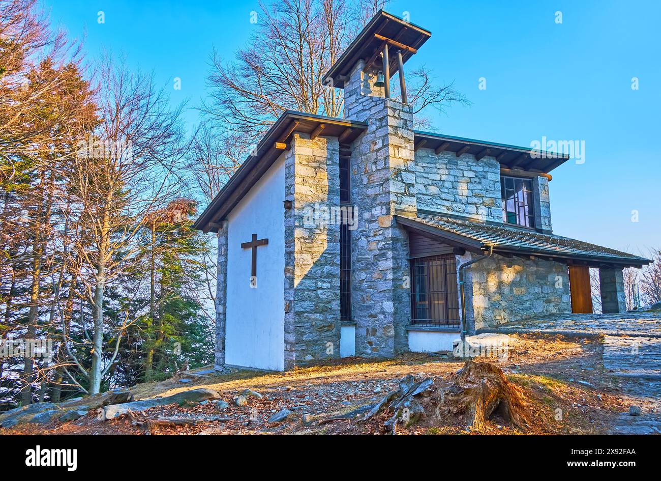 The old stone Capella, located in area of Arca di Noe, Cardada Cimetta ...