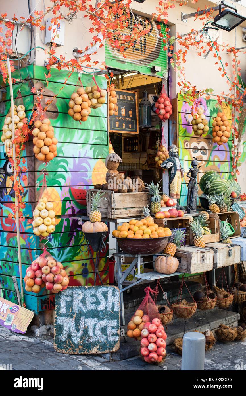 Juice bar, Jaffa,Tel Aviv, Israel Stock Photo - Alamy