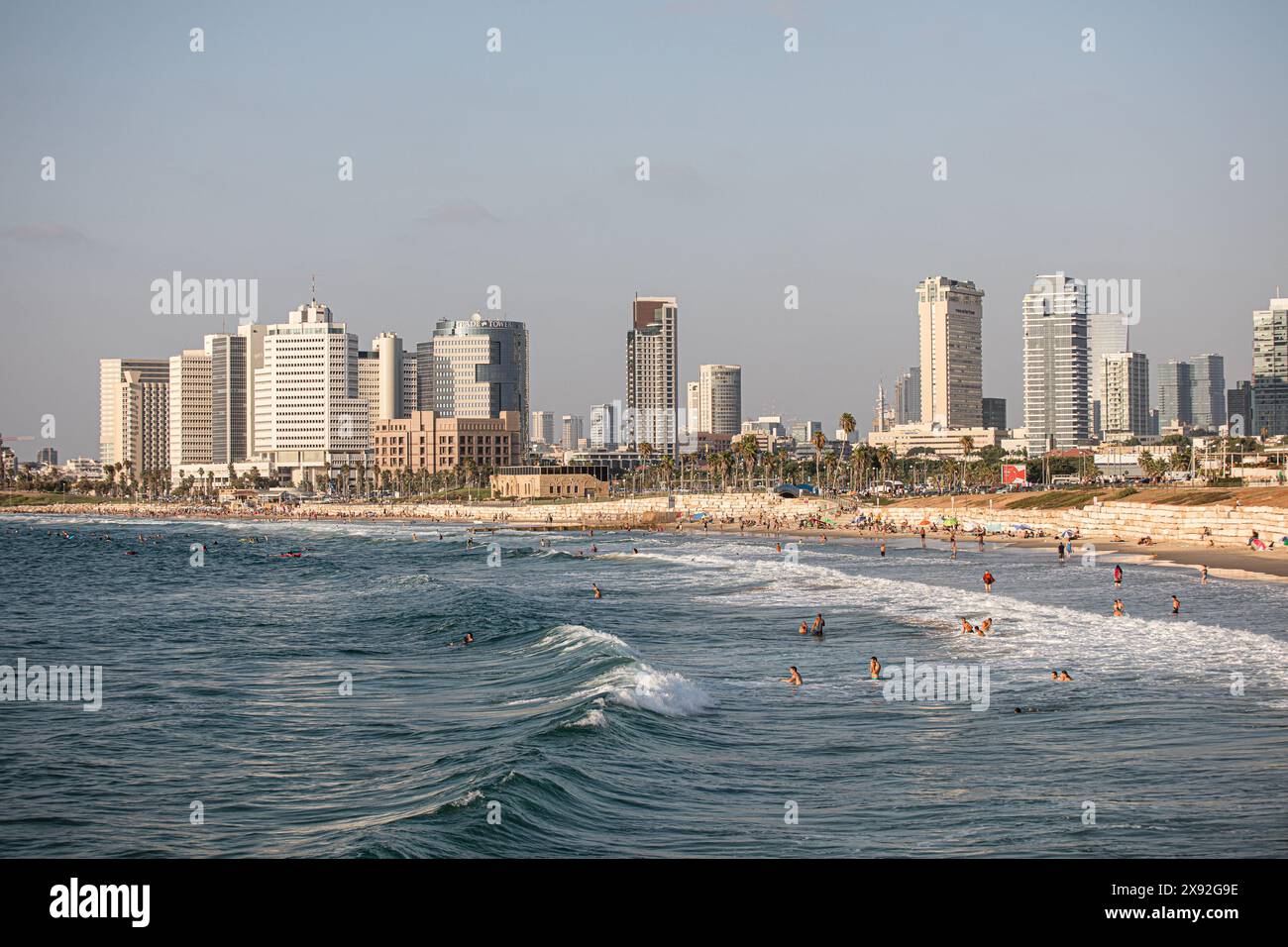 Tel Aviv city skyline and beach, Israel Stock Photo - Alamy