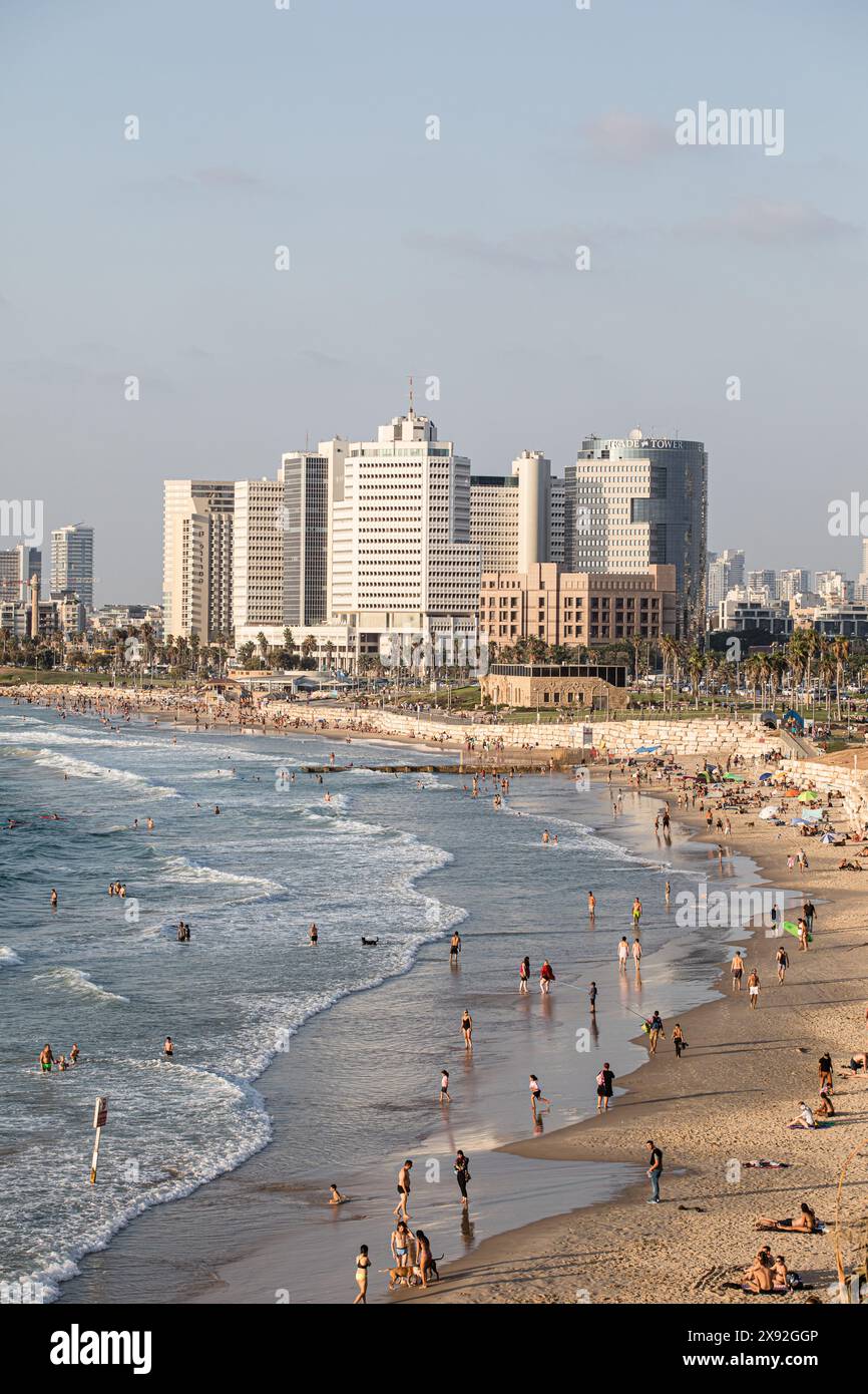 Tel Aviv city skyline and beach, Israel Stock Photo - Alamy