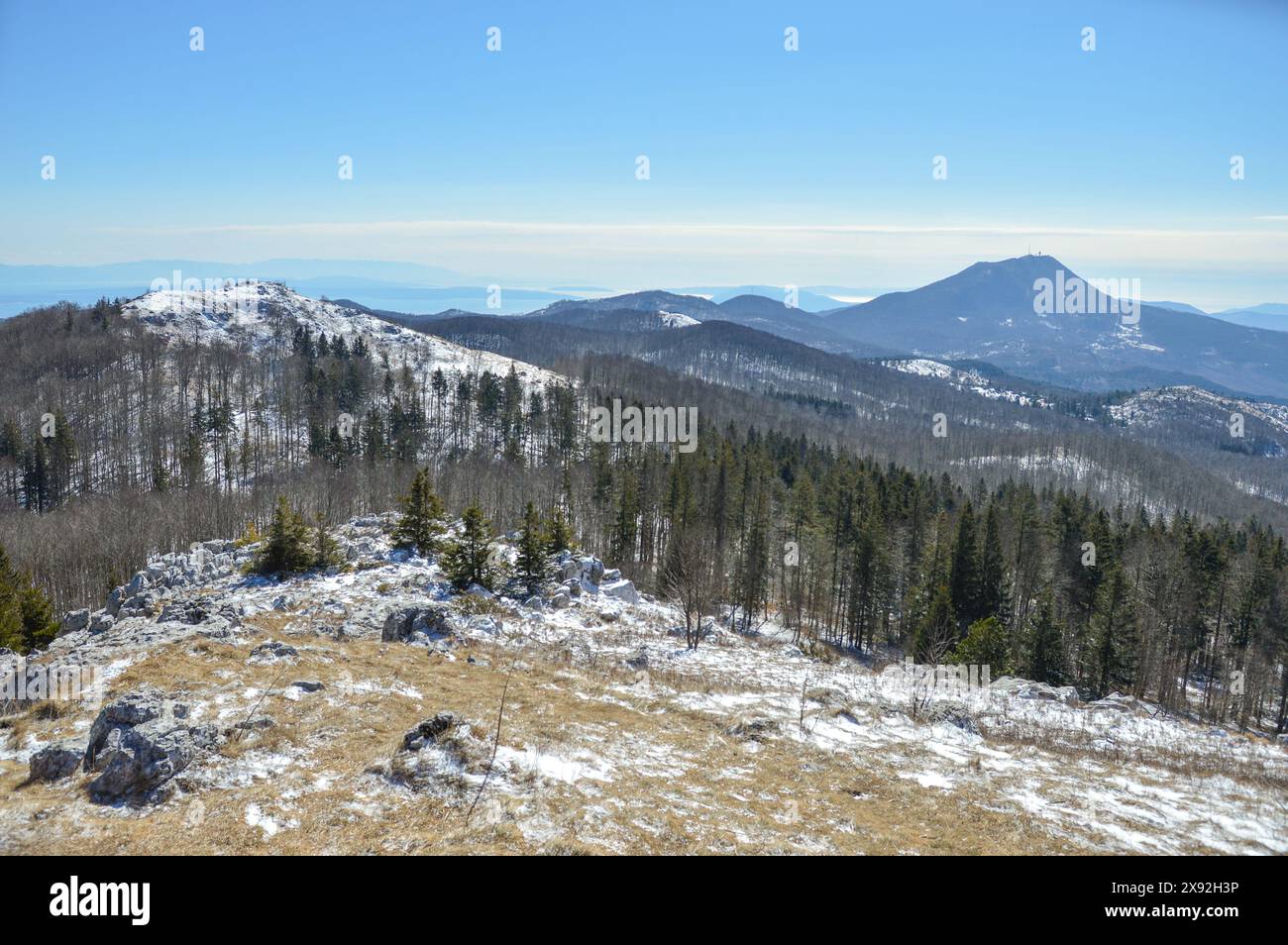 Beautiful mountain top view from Veliki Planik at Cicarija mountain ...