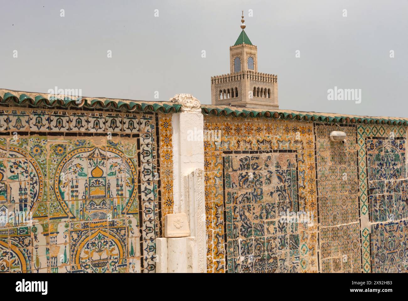 Scenic view of the minaret of Al-Zaytuna Mosque in the Medina, the ...