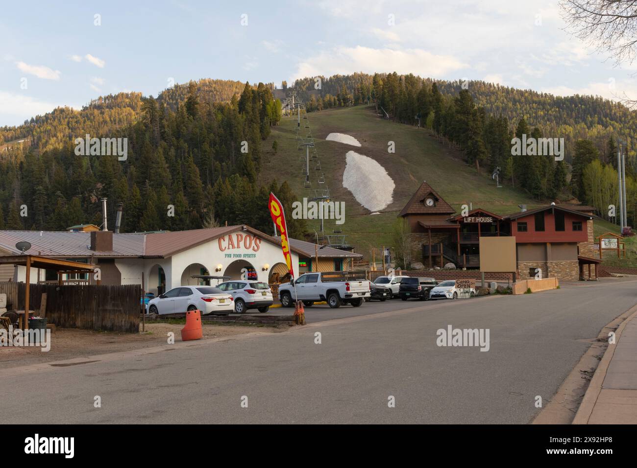 Red River, New Mexico - May 25, 2024: A scenic summer sunset view of ...