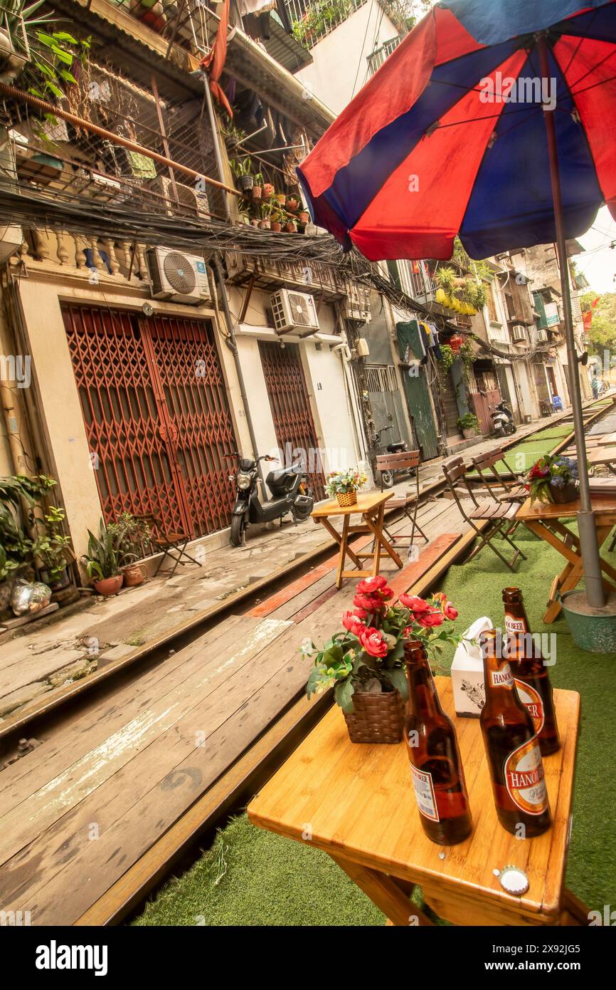 Exciting and bucket list must see tourist Mecca view along the unique Hanoi Train Street ...