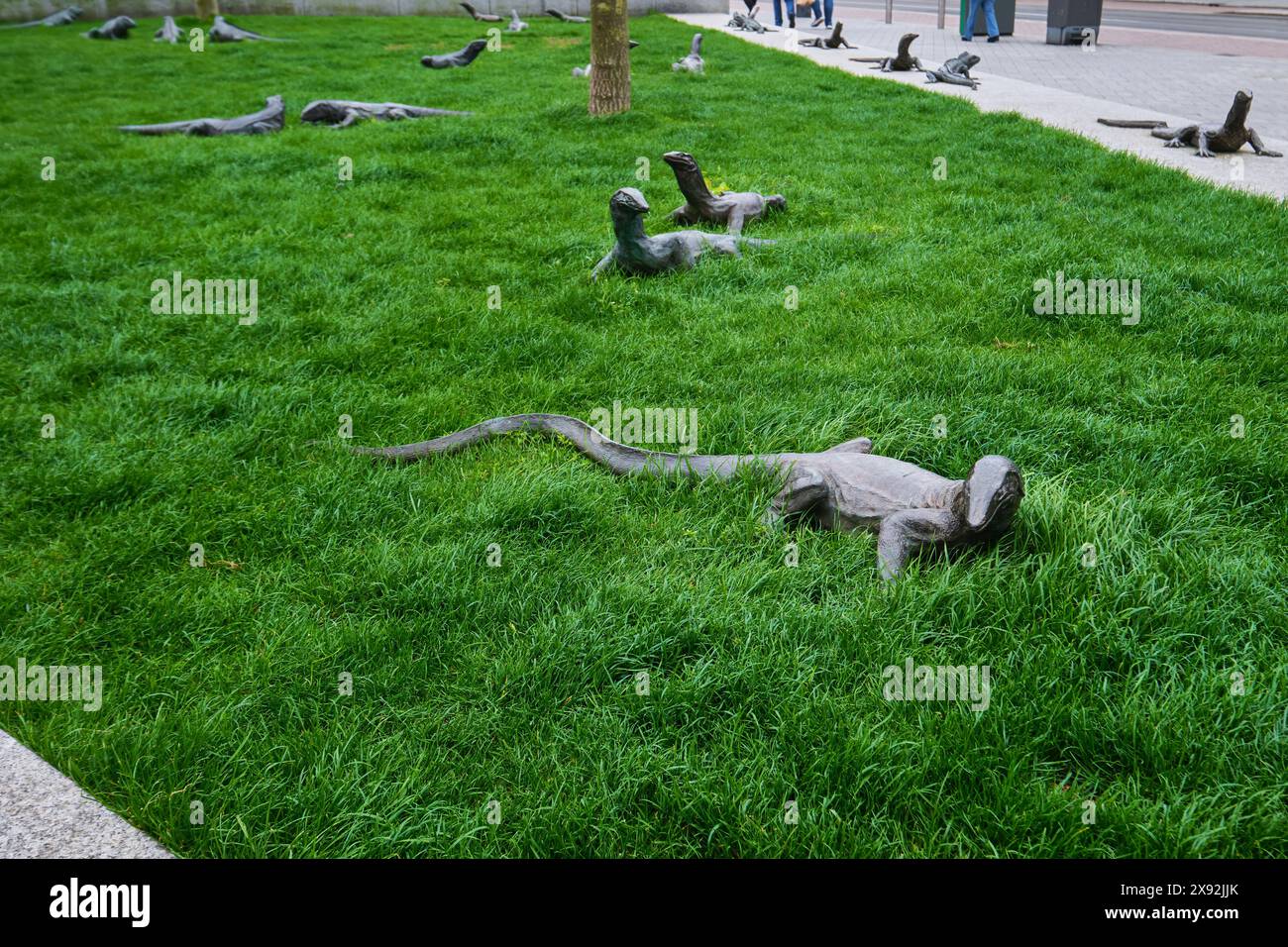 Netherlands, Amsterdam - April 10, 2024: bronze statues of Blauwe Jan ...