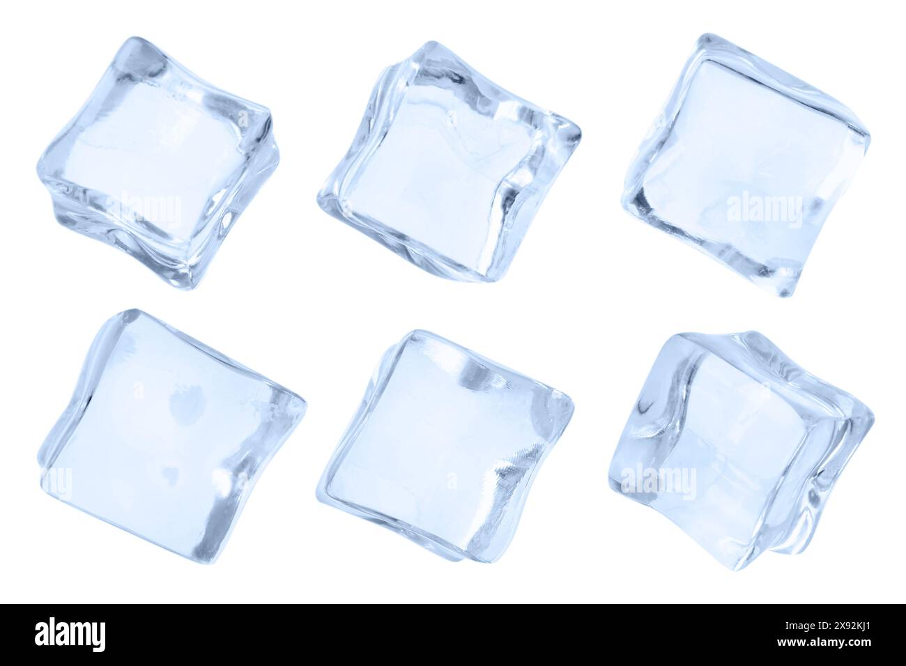 Crystal clear ice cubes isolated on white, set Stock Photo - Alamy